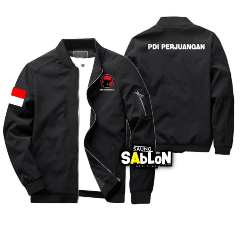 Jual JAKET BOMBER PDIP PDI PERJUANGAN BAHAN PARASUT TASLAN ANTI AIR ...