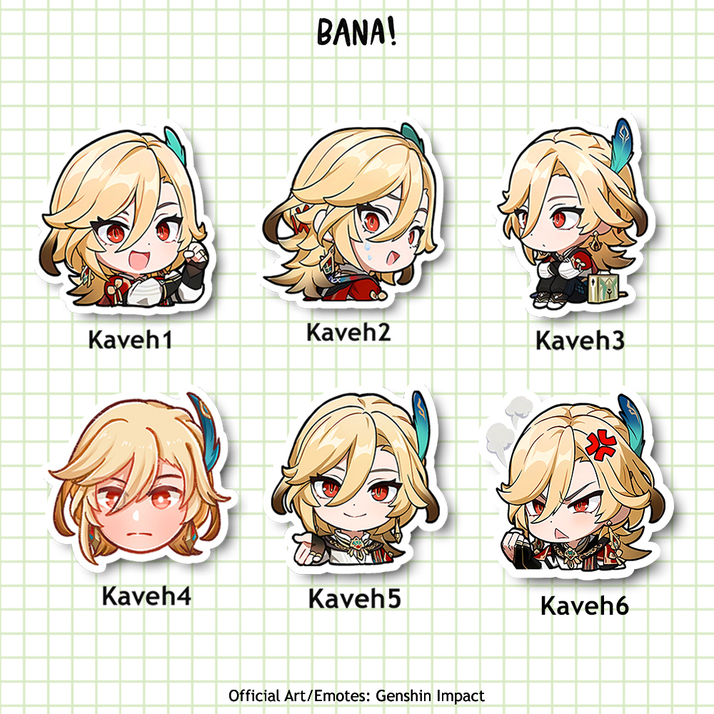 Jual Stiker KAVEH Genshin Impact Sticker Vinyl Waterproof Bijian | BANA ...