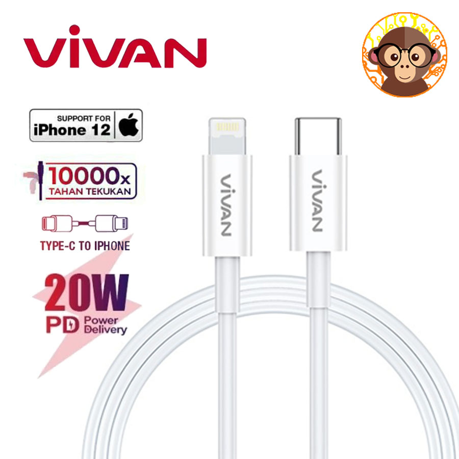 Jual Kabel Data Vivan iPhone Type C to Lightning KCL100S 100cm Original ...