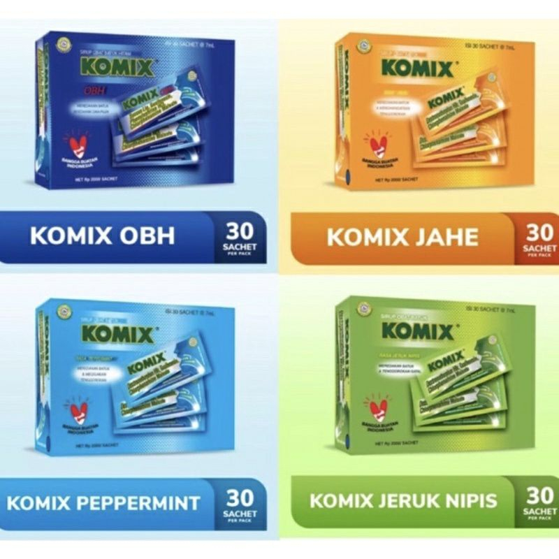 Jual Komix Sirup Obat Batuk Kering 1 Box Isi 30 Sachet Ko Mix Melegakan ...