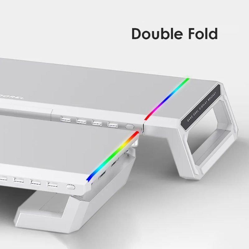 Jual Computer Notebook Monitor Stand Riser RGB Light Mount Tabletop ...