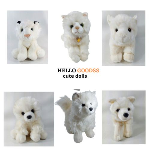 Jual BONEKA ANJING POMPOM PUTIH / SERIGALA WOLF PUTIH / KUCING PUTIH ...