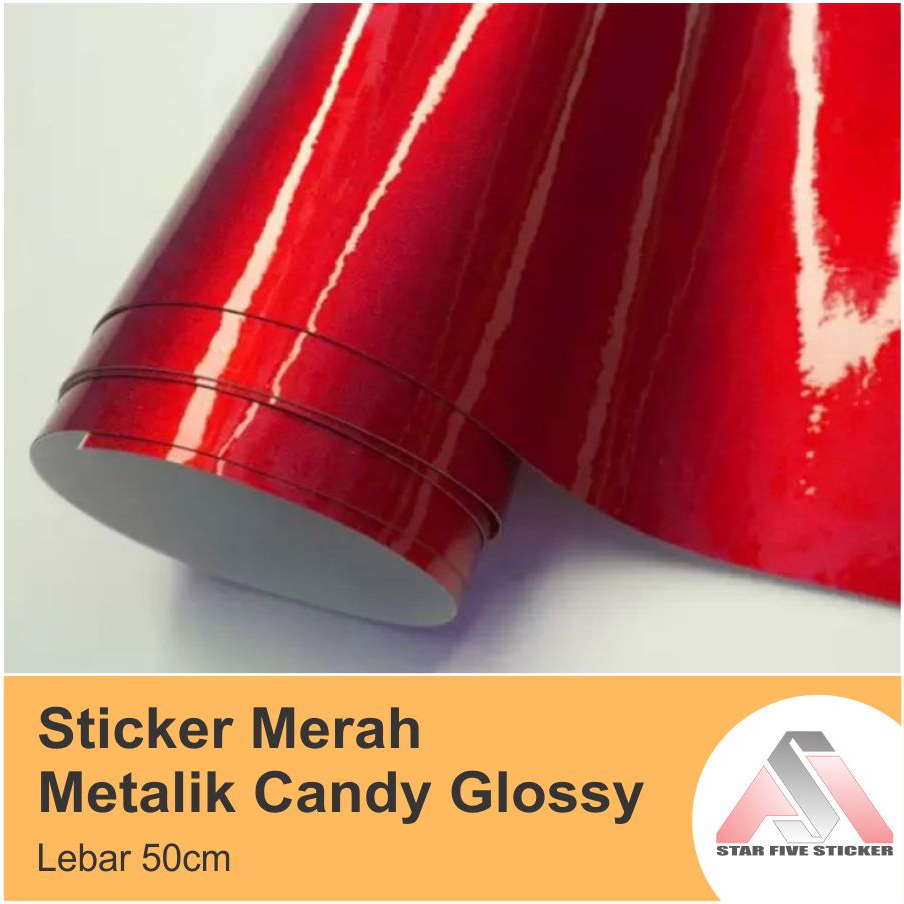 Jual Sticker Stiker Skotlet Merah Candy Glossy Merah Metalik Gloss ...