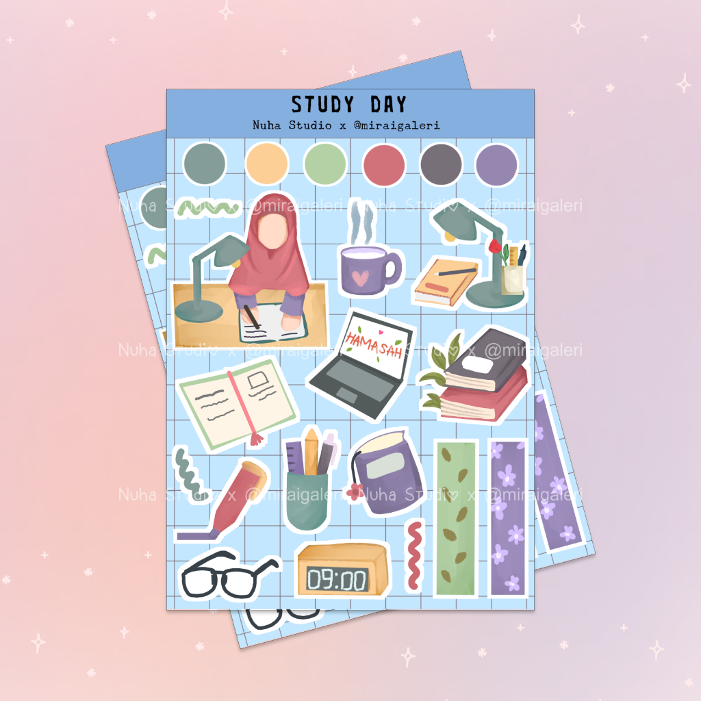 Jual Sticker Study Day Sekolah Kuliah Belajar Laptop Semangat Buku Tas ...