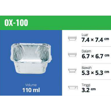 Jual Aluminium Foil Cup Tray OX 100 A / OX 100A / OX100A | Shopee Indonesia
