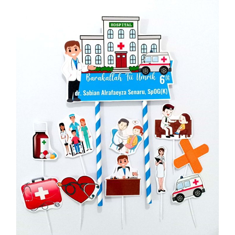 Jual TOPPER CAKE GAMBAR DOKTER LAKI LAKI BISA CUSTOM NAMA | Shopee ...