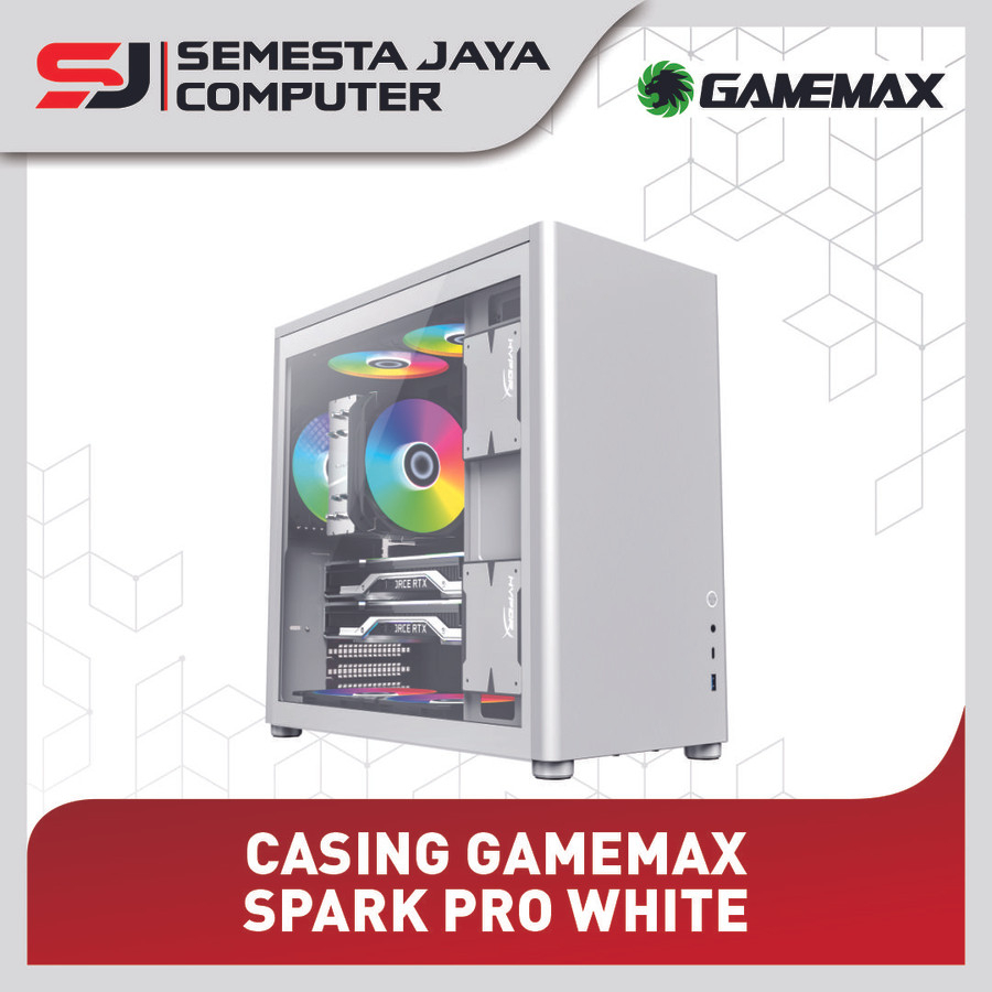 Jual Casing Komputer GameMax Spark Pro White ATX Gaming PC Case | Shopee Indonesia