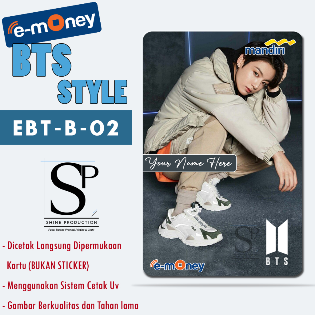Jual Emoney Mandiri BCA Flazz Personil BTS Custom Nama | Shopee Indonesia