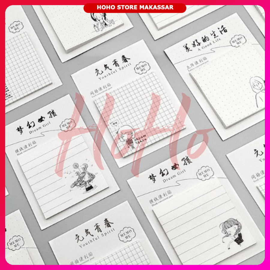 Jual Sticky Notes Motif Hitam Putih Sticky Note Memo Tempel Kertas ...