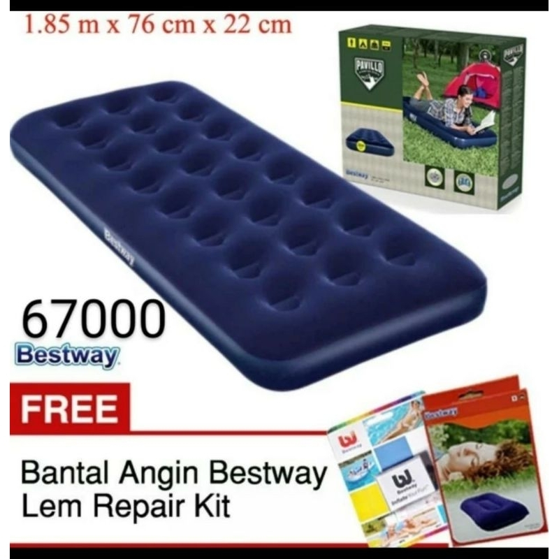 Jual Kasur angin singer bestway 67000+lem flocked air bed,pompa tangan ...