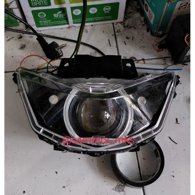 Jual HEADLAMP CUSTOM PROJIE BILED AES TURBO SE UPGRADE 60 WATT 2,5 INCH ...