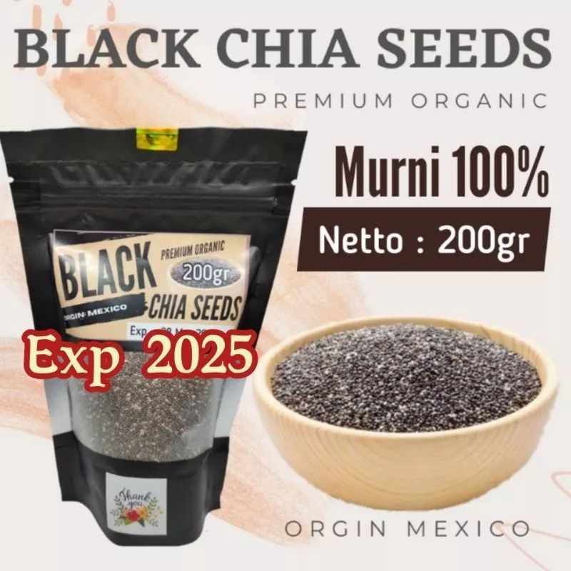 Jual Chia Seed Organik Mexico - Black Chiaseed 200 gr | Shopee Indonesia