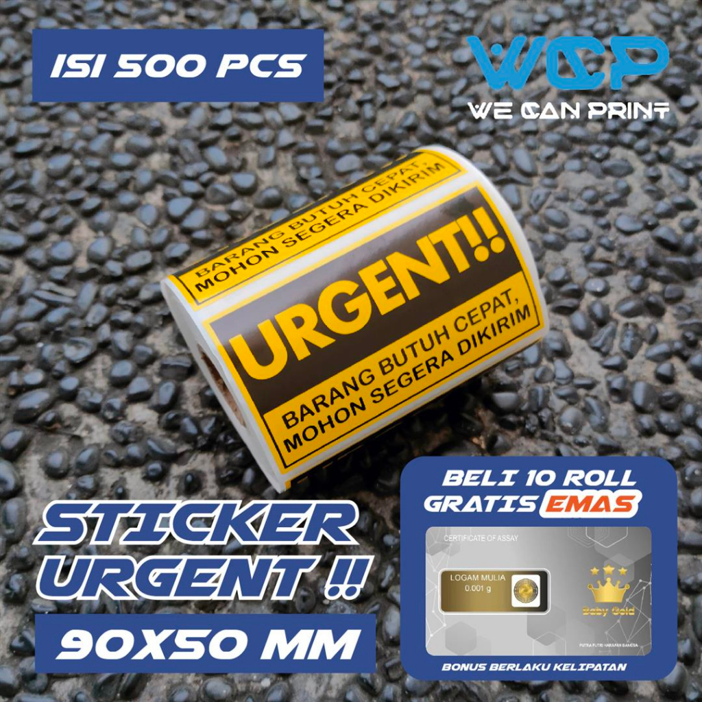 Jual Sticker Label URGENT / Stiker Barang Butuh Cepat isi 500 PCS ...