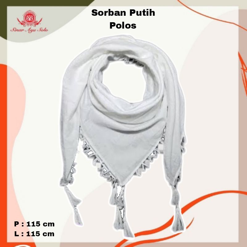 Jual Sorban Tenun Warna Putih Polos Square 115x115 cm | Shopee Indonesia