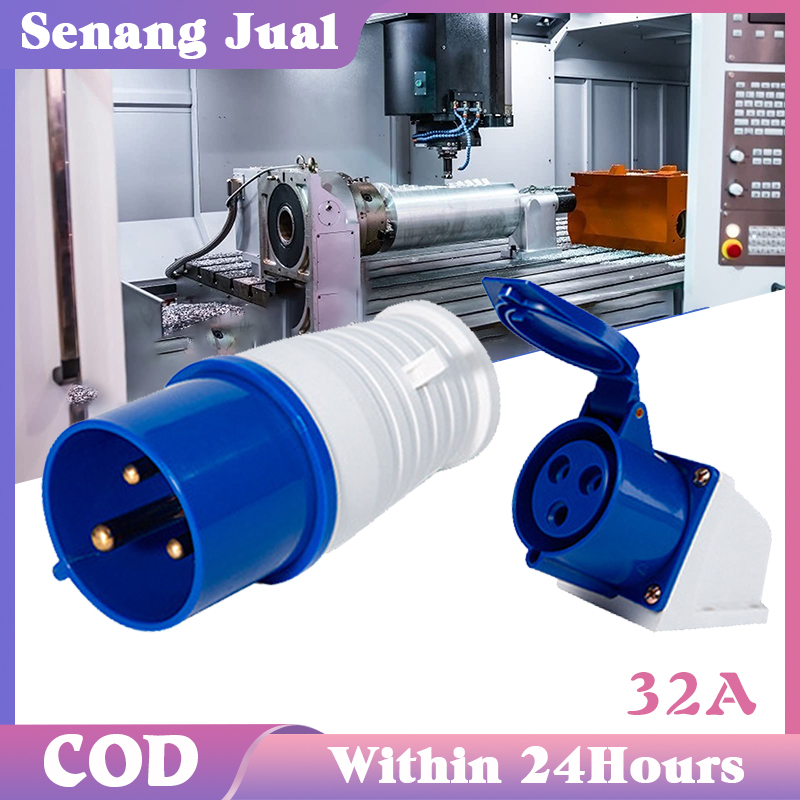 Jual Stop Kontak 3 Phase 32A 7000W Colokan Genset 3 Kaki IP44 Steker Kaki 3 Genset 3PIN Anti Air ...