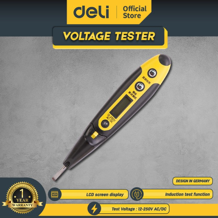Jual Deli Digital Test Pen /Tespen Digital 12-250V AC DC 14 cm DL8005 ...