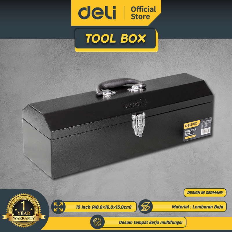 Jual Deli Tool Box / Kotak Perkakas 19" Tangguh Tidak Berisik Besar ...