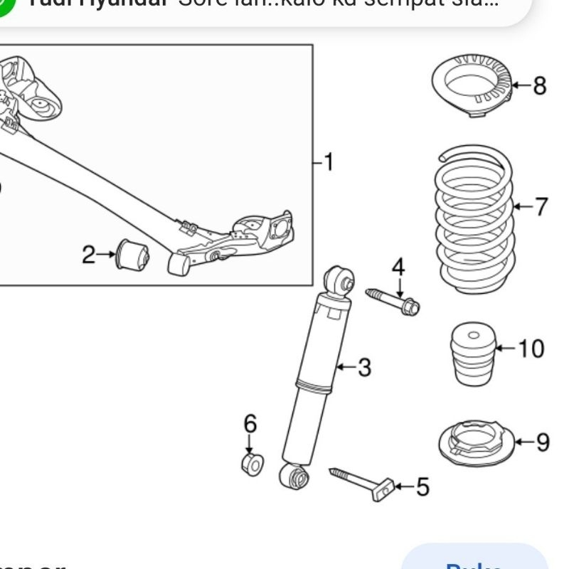 Jual 55326-1W000 Bumper Rubber Shock Belakang Kia All New Rio, Hyundai ...