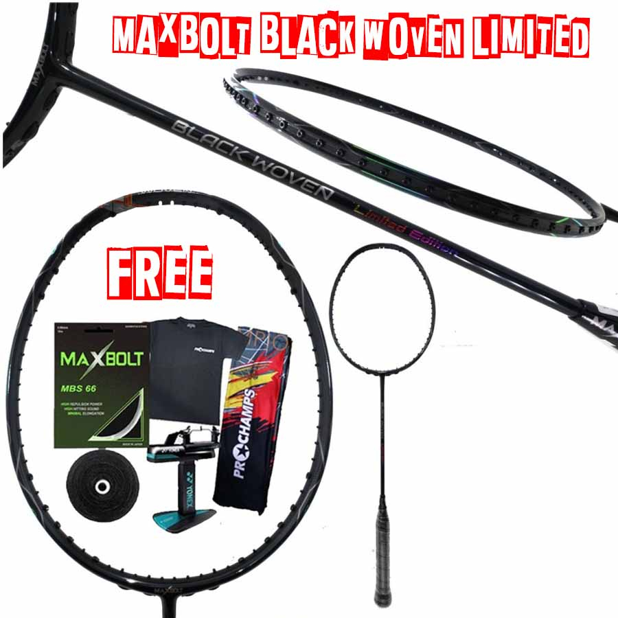 Jual Raket Badminton Maxbolt Black Woven Limited Original | Shopee ...