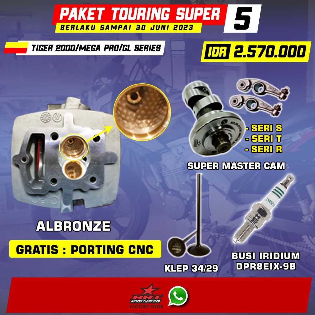 Jual PAKET TOURING SUPER 5 TIGER - HEAD ALBRONZE 34/29 PORTING CNC ...