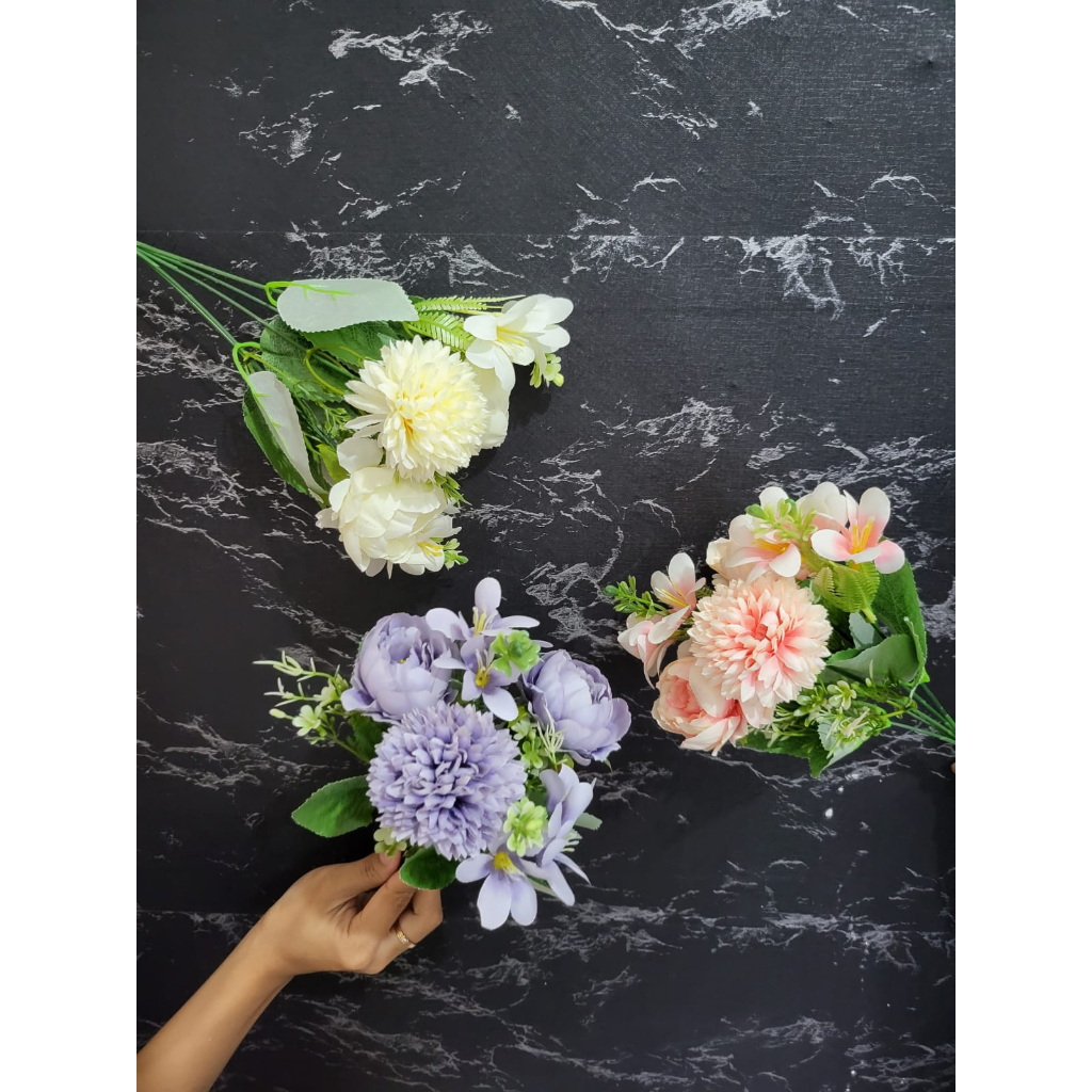 Jual Bunga Palsu Buatan Mix PomPom Rose Peony Hydrangeas | Shopee Indonesia