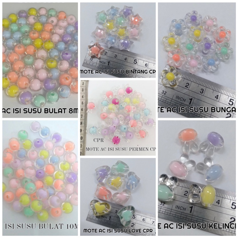 Jual Mote isi / Manik akrilik isi / monte gelang / manik gelang / manik ...