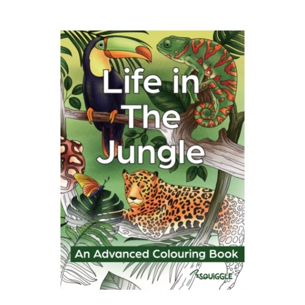 Jual [Squiggle] UK Life In The Jungle Adult Colouring Book (Buku ...