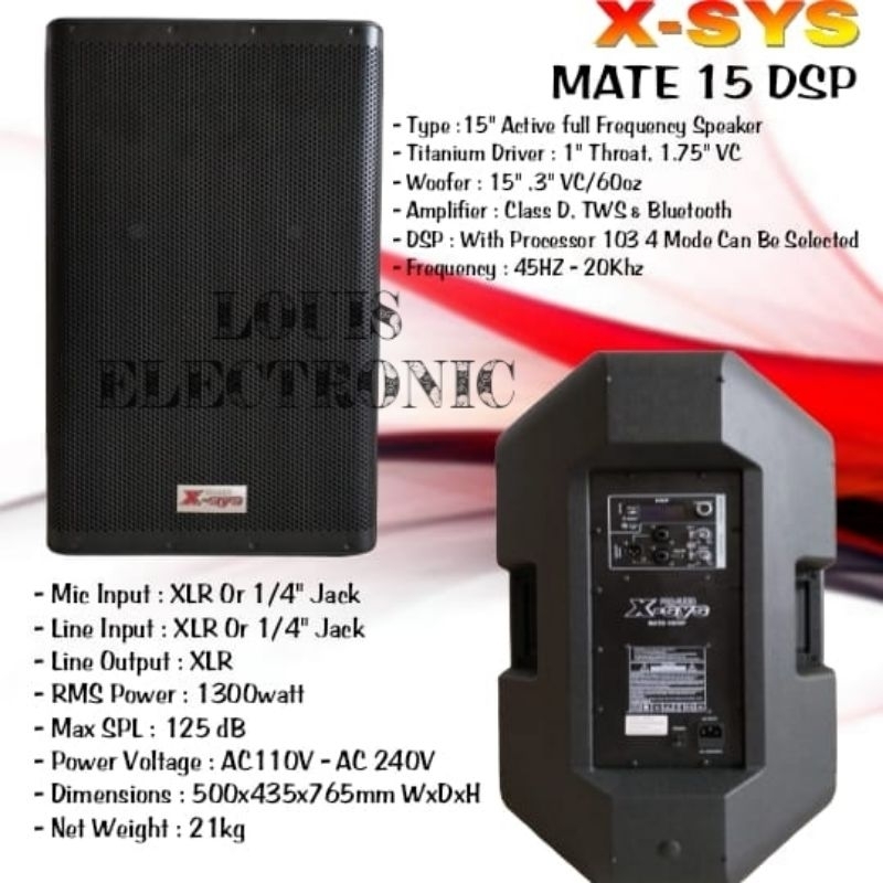 Jual Speaker Aktif X-SYS MATE 15 DSP XSYS MATE 15DSP 15 Inch ORIGINAL ...