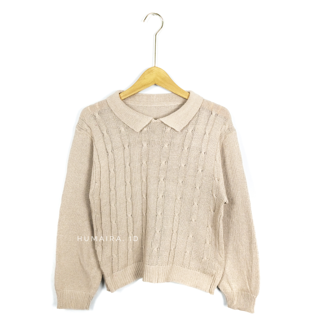 Jual Sweater crop rajut ranira outer cable sweater blouse cardigan ...