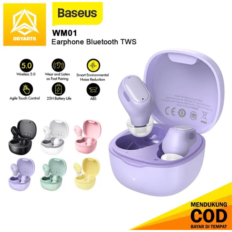 Jual baseus tws earphone wireless Bluetooth mini buds termurah makassar ...