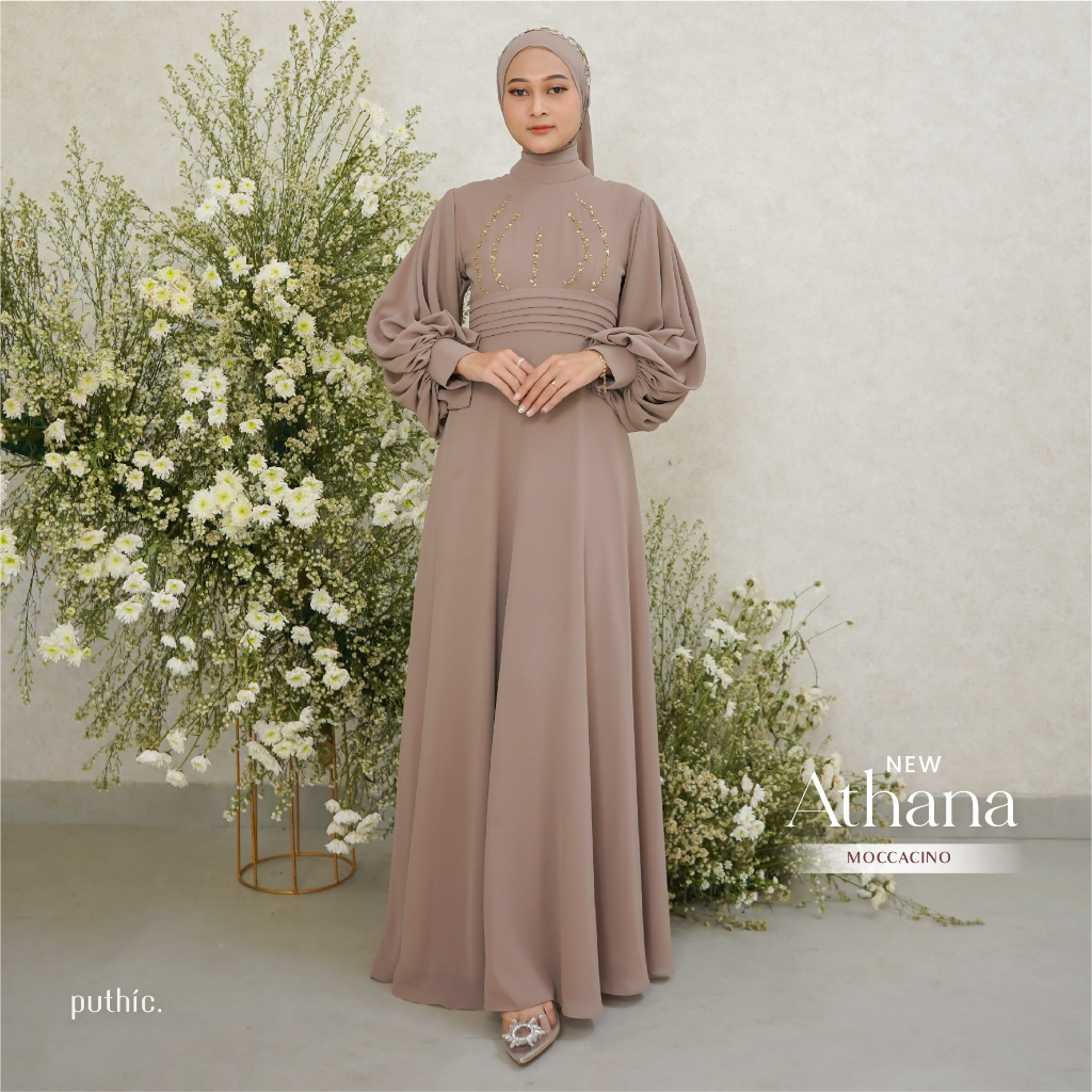 Jual PUTHIC - ATHANA DRESS- PAYET - BERPAYET||PRE ORDERRRR|| GAUN ...