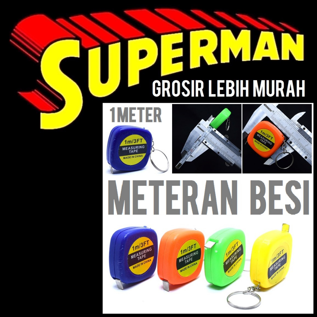Jual METERAN BESI 1M gantungan kunci meteran 1m mini keychain measuring ...