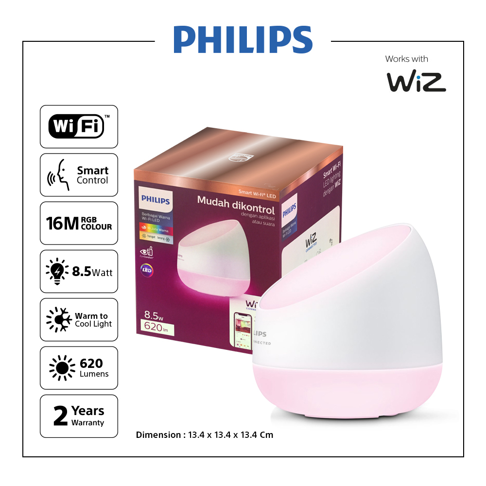 Jual Philips WiFi Bluetooth Portable Smart LED Squire Table Lamp ...