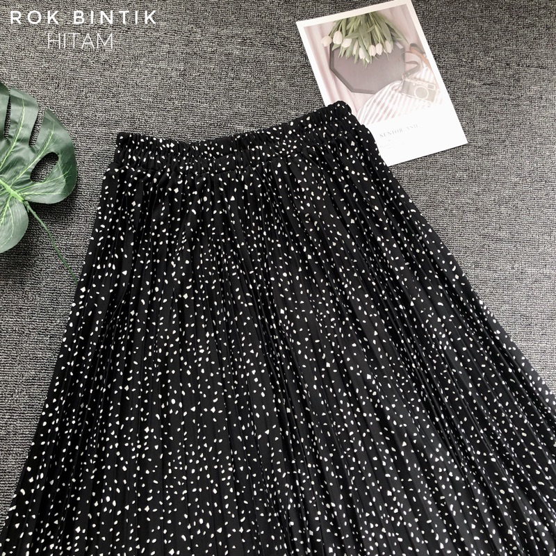 Jual ROK PLISKET MOTIF / ROK PLISKET MOTIF BINTIK / ROK PLISKET MOTIF ...