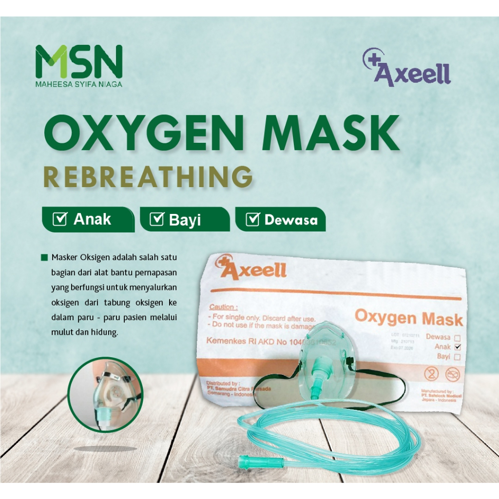 Jual Masker Oksigen / Oxygen Mask Rebreathing Axeell | Shopee Indonesia