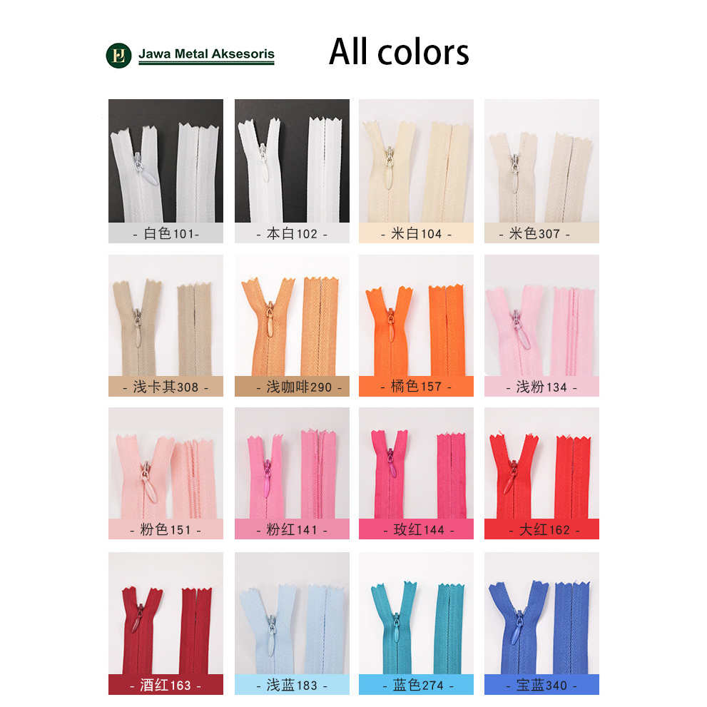 Jual Jawa Resleting Jepang Zipper Aneka Warna Perlengkapan Jahit Kain ...