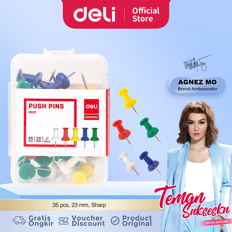 Jual Deli Pin-Warna Push Pins/ Kebutuhan Kantor / 23mm E0021 | Shopee ...
