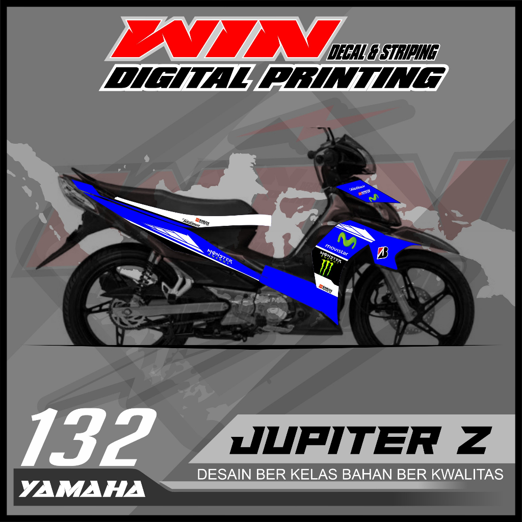 Jual jupiter robot semi full variasi movistar, sticker striping motor ...
