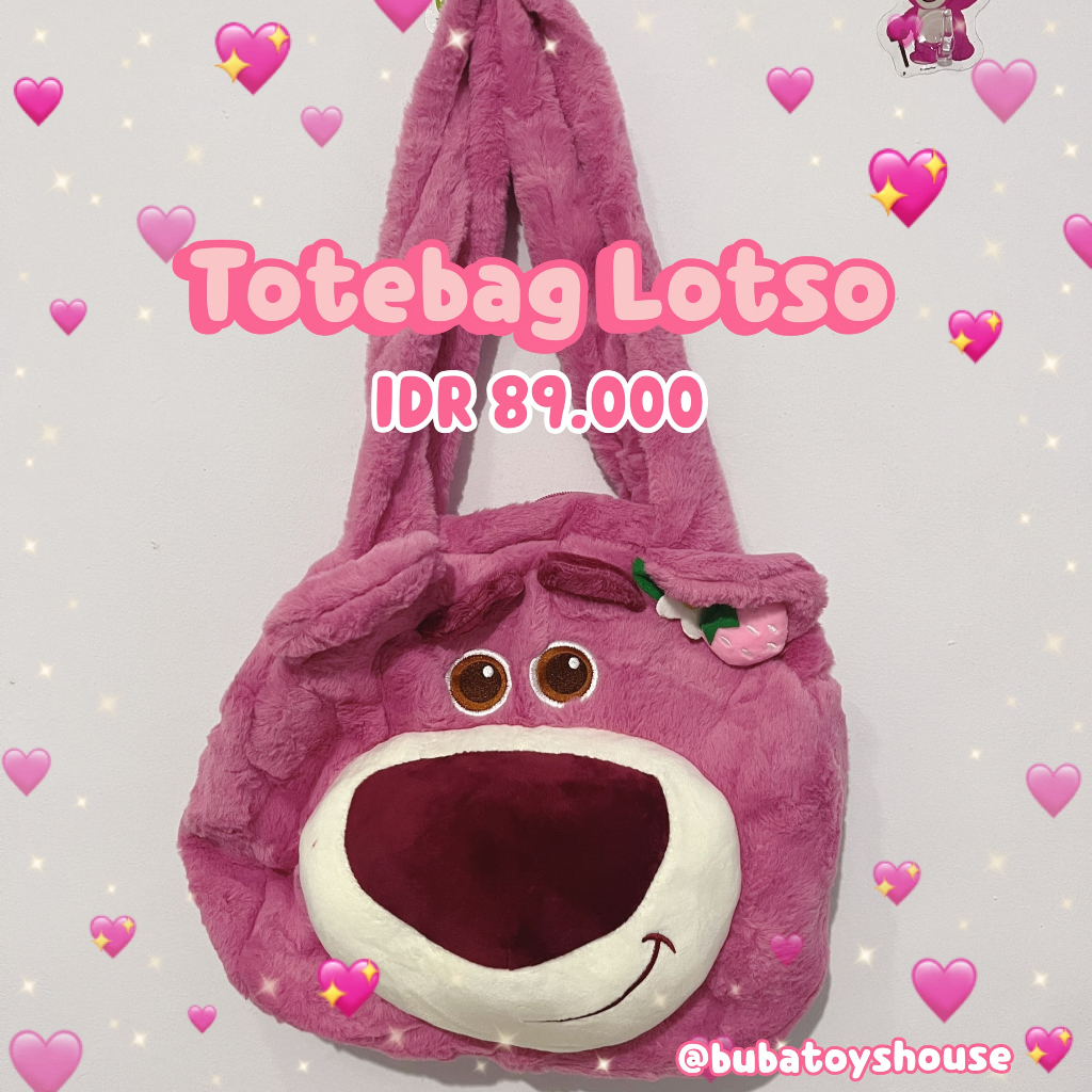 Jual Totebag Lotso Toy Story Tas Boneka Pink Disney Lucu Korea Jepang ...