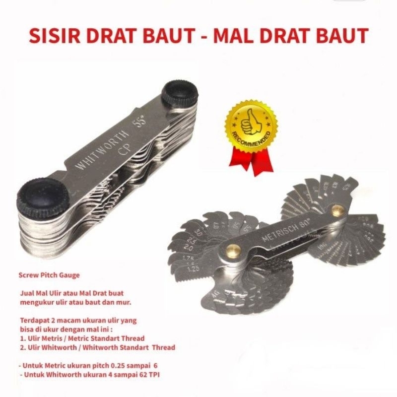 Jual Alat pengukur Drat | Sisir Drat | Maldrat | Alat Ukur Drat Baut ...