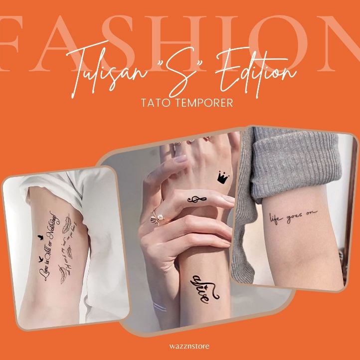 Jual Tatto temporer tulisan inggris /Temporary tattoo tulisan/STIKER ...