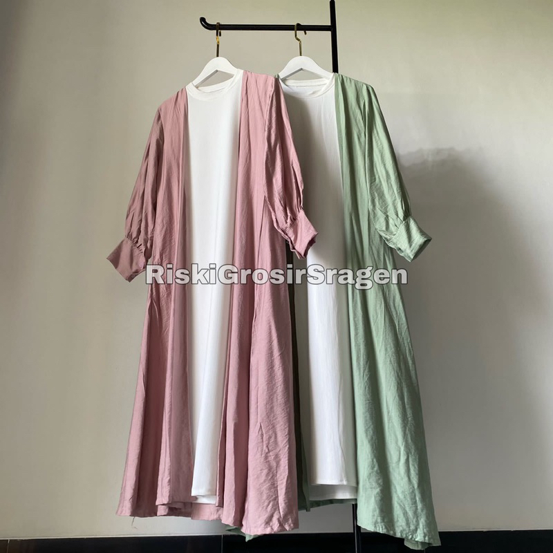 Jual Polin Outer Linen Premium Long Cardigan Wanita Murah | Shopee ...