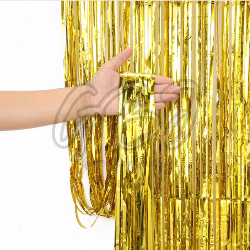 Jual TIRAI FOIL Ulang Tahun Metalik / Rumbai / Backdrop / Banner (1*2m ...