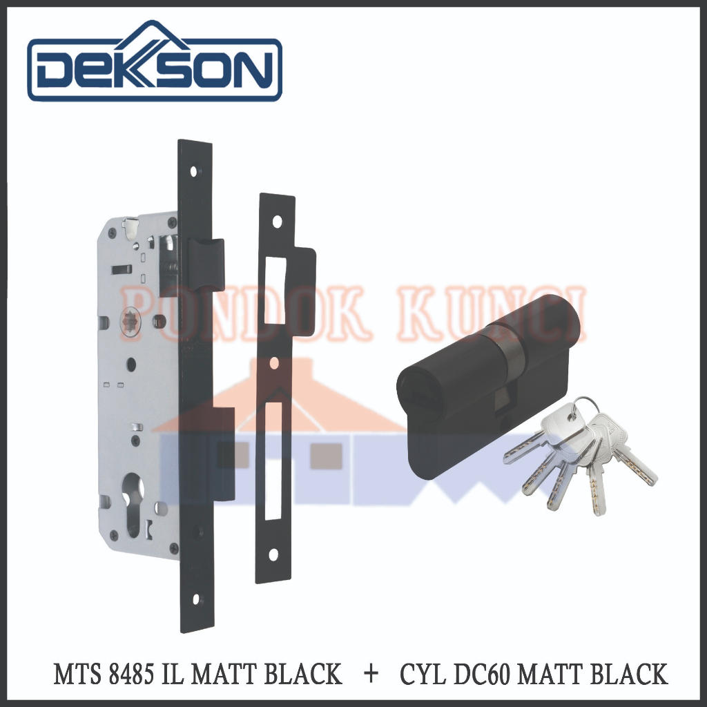 Jual 1 Set Black Kunci Dekkson Mortise IL 8485 Double Cylinder 60 Mm ...