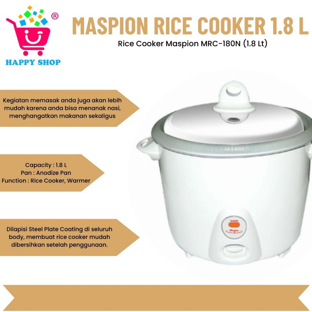 Jual Maspion Rice Cooker MRC-180N (1.8 Lt) | Shopee Indonesia