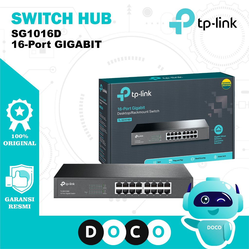 Jual TP-LINK Switch Hub SG1016D SG 1016 D 16-Port Rackmount Gigabit Desktop Network LAN TL ...