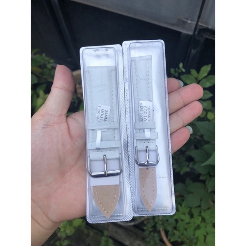 Jual Tali kulit jam tangan Strap Asli sapi warna Putih 12mm sampai 24mm ...