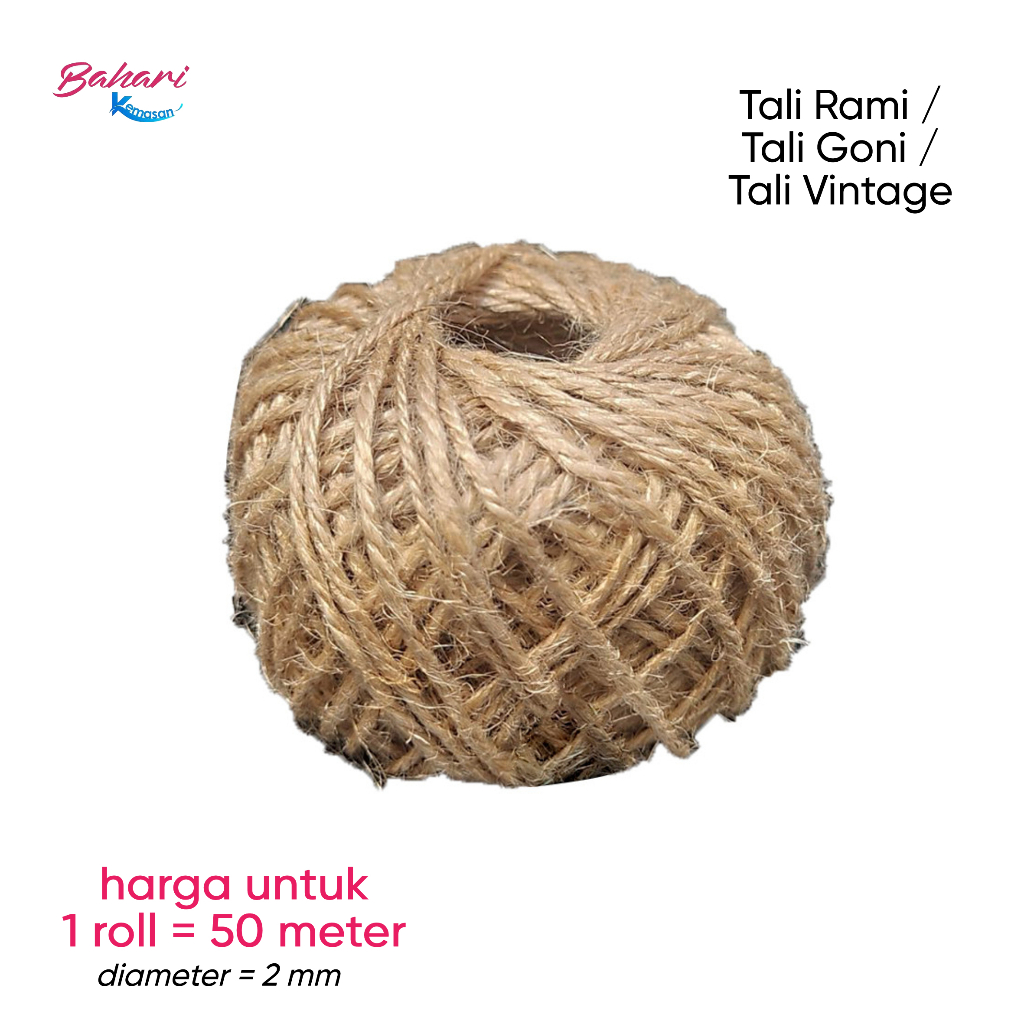Jual Tali Rami Tali Karung Goni Vintage Hemp Jute Rope 50 meter ...