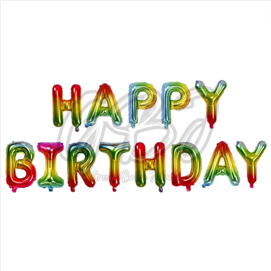 Jual [PAKET BALON] Balon Foil Huruf set Happy Birthday - isi 13 pcs ...