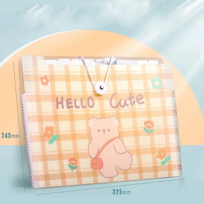 Jual cute multilayer folder document organizer map tempat penyimpanan ...